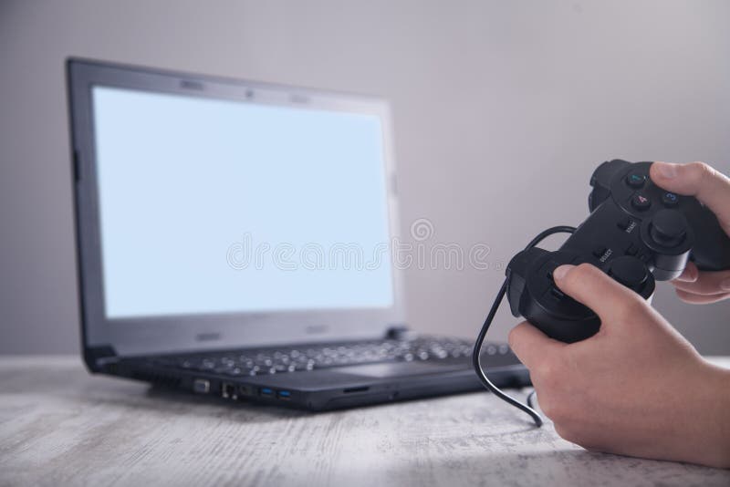 Hands Using Game Controller. Playing Video Games Stock Photo - Image of ...