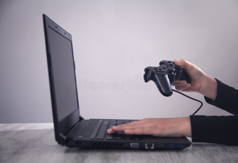 Hands Using Game Controller. Playing Video Games Stock Image - Image of ...