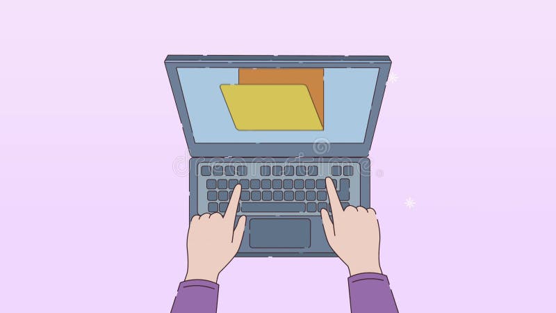 Hands Using Laptop Computer Animation Stock Footage - Video of laptop ...