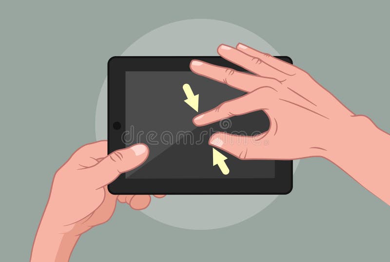 Hands using pad stock vector. Illustration of interaction - 38932667
