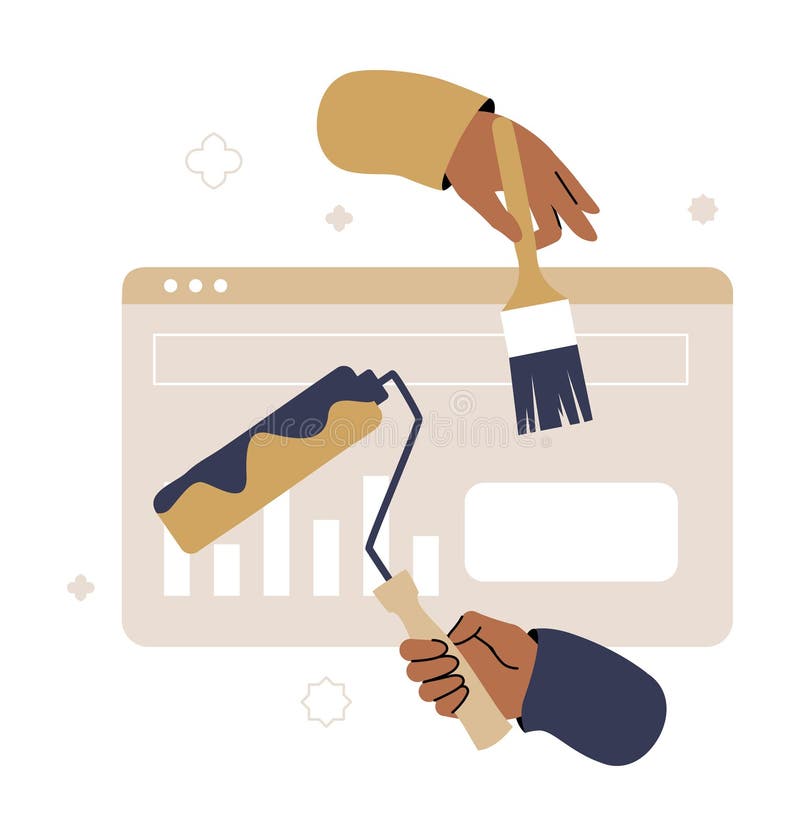 Website Design and Development in Flat Vector Illustration Symbolizing ...