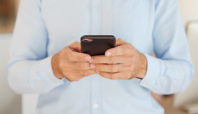 Hands, Using Phone and Businessman with Texting, Closeup and Social ...