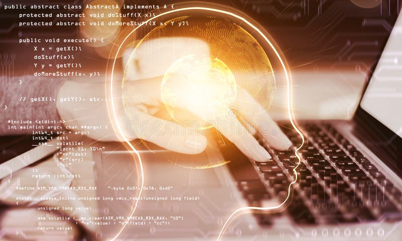 Hands Using Programming Notebook Stock Image - Image of hands, laptop ...