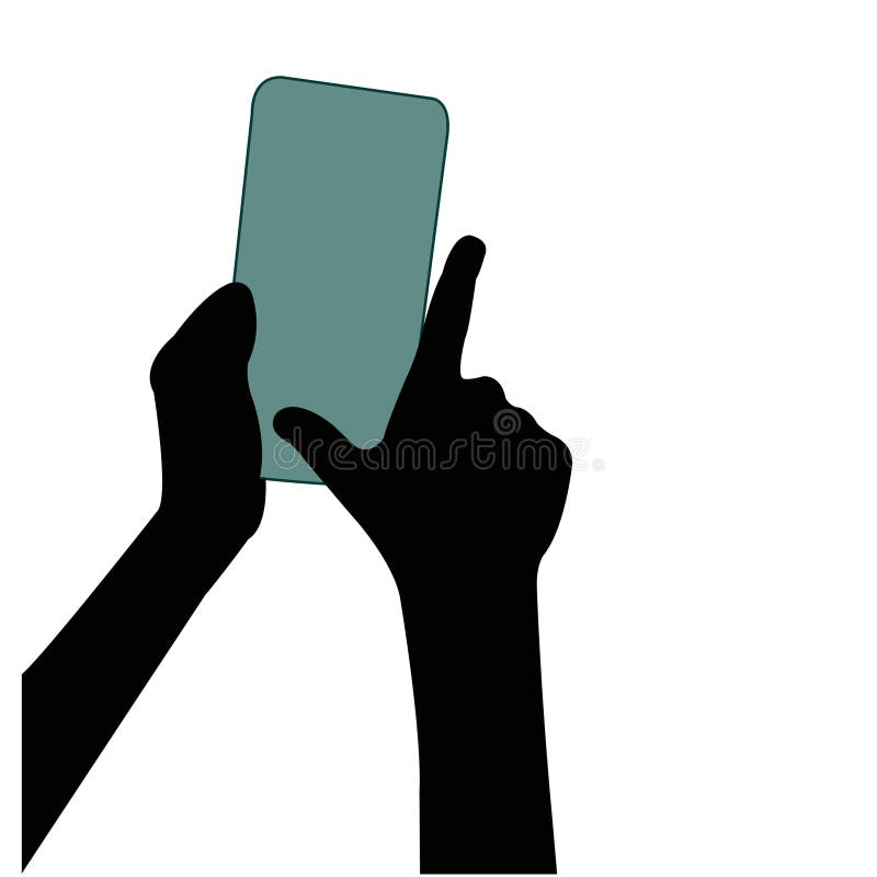 Hands Using Smart Phone, Silhouette Stock Vector - Illustration of ...