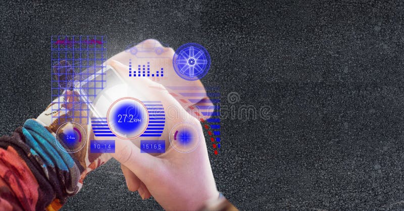 Hands using smart watch stock image. Image of frame, glowing - 87975839