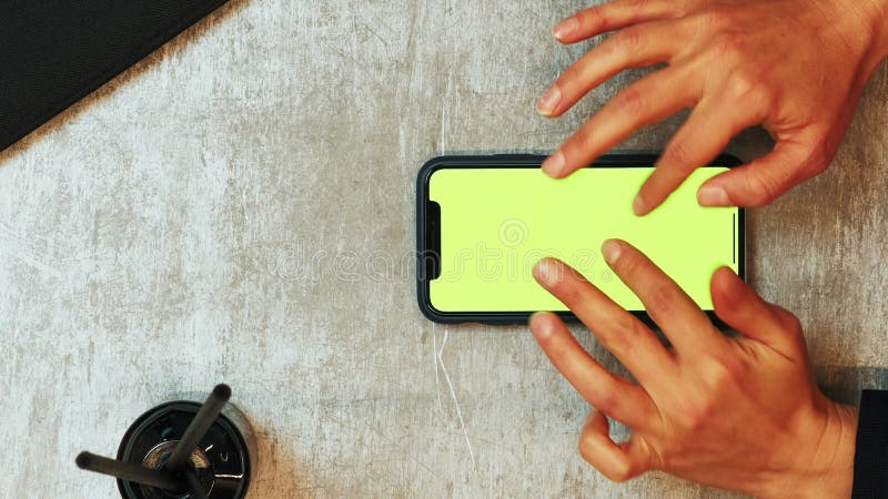 Hands Using Smartphone with Chroma Key, Typing Messages Online ...