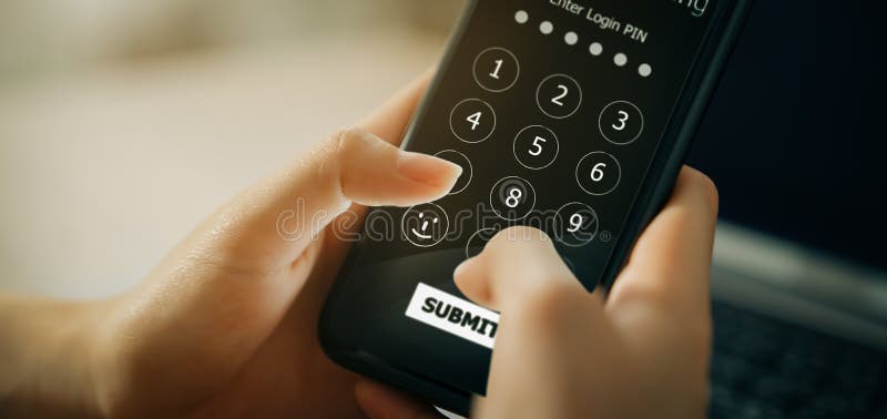 Hands Using Smartphone and Enter Password To Login Application ...