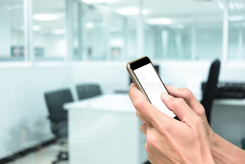 Hands Using Smartphone in Working Office Stock Image - Image of desk ...
