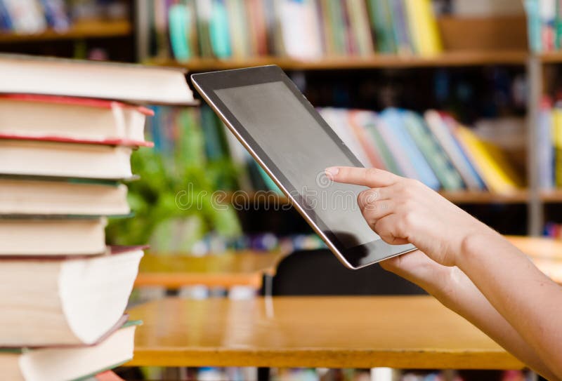 Computer in the library stock image. Image of typing - 31663603