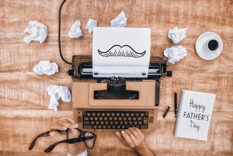 Hands using typewriter stock photo. Image of message - 73050840