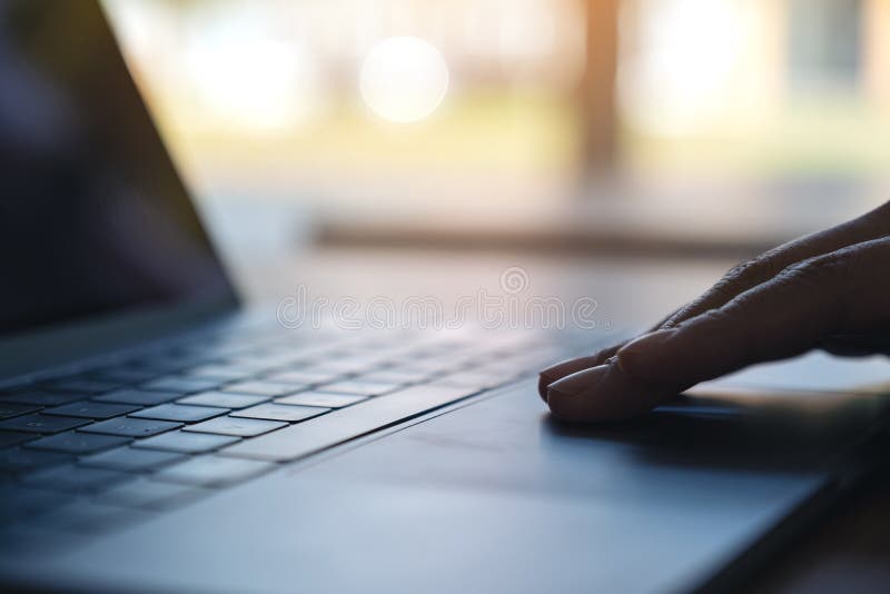 Hands Using and Typing on Laptop Keyboard on Table Stock Image - Image ...