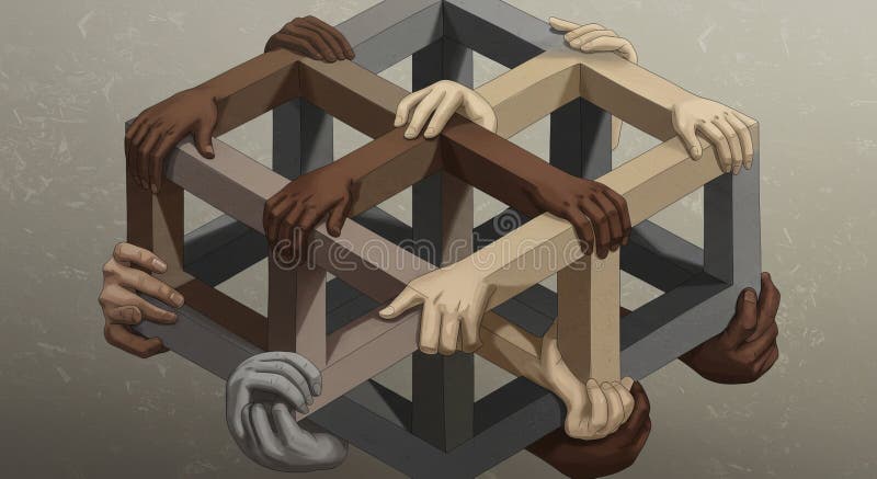 Diverse Hands Constructing an Optical Illusion Cube, Unity in Diversity ...