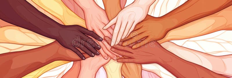 Interconnected Hands Representing Unity and Support among Diverse ...