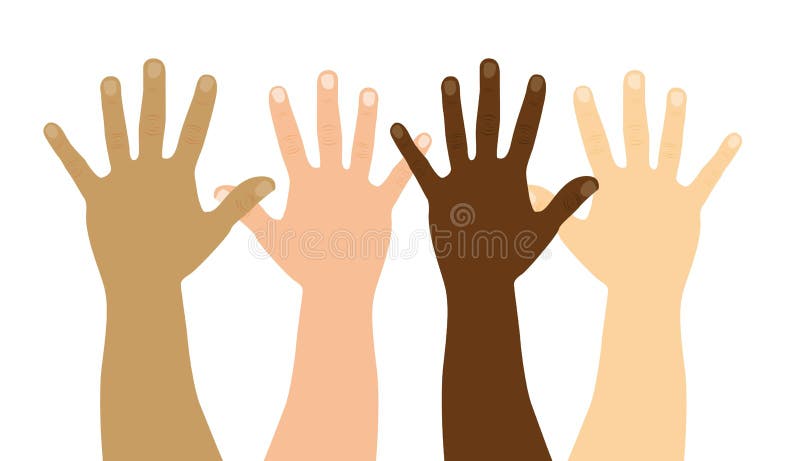 Multicolor raised hands stock vector. Illustration of conceptual - 17493461