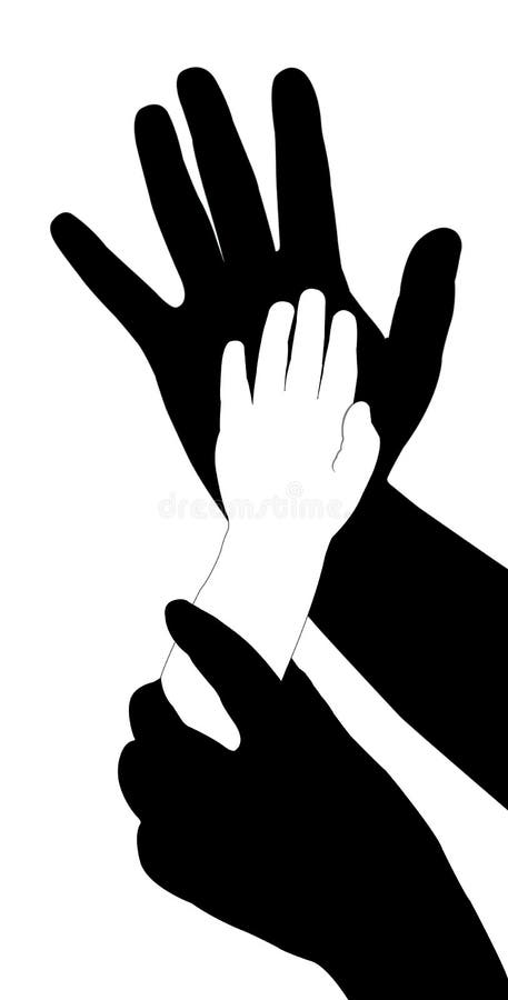 Three Hands Together, Vector Stock Vector - Illustration of isolated ...