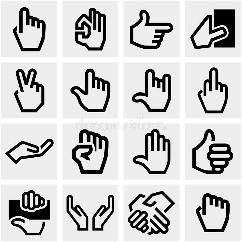 Vector hands, icon set stock vector. Illustration of greeting - 23459372