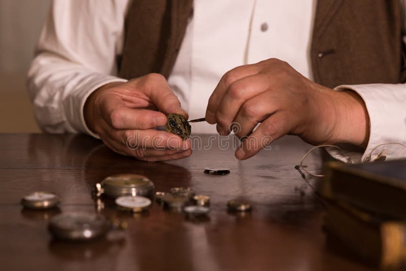 Hands of a Victorian Watchmaker Stock Photo - Image of authentic ...