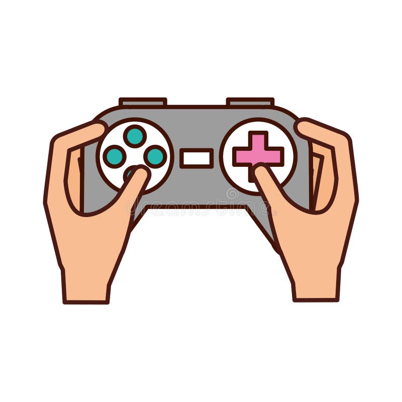 Hands with Video Game Control Icon Stock Illustration - Illustration of ...