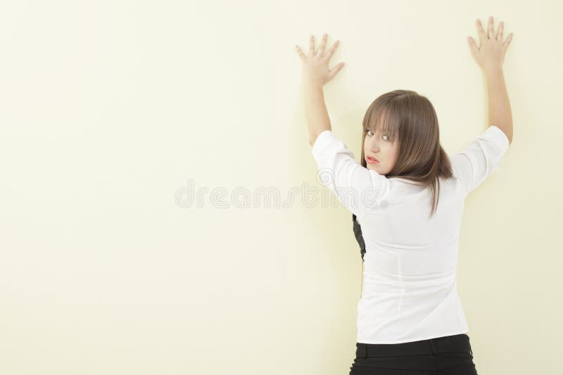 Hands on the wall stock photo. Image of color, vest, facing - 14711974