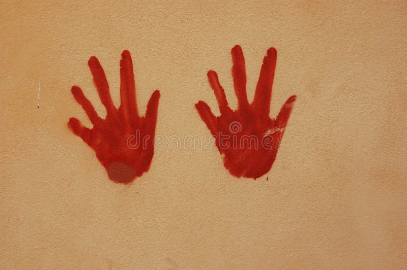 Hands on wall stock image. Image of hand, handprint, left - 2333701