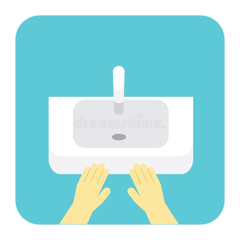 Hands Wash Basin. Vector Illustration Decorative Design Stock Vector ...