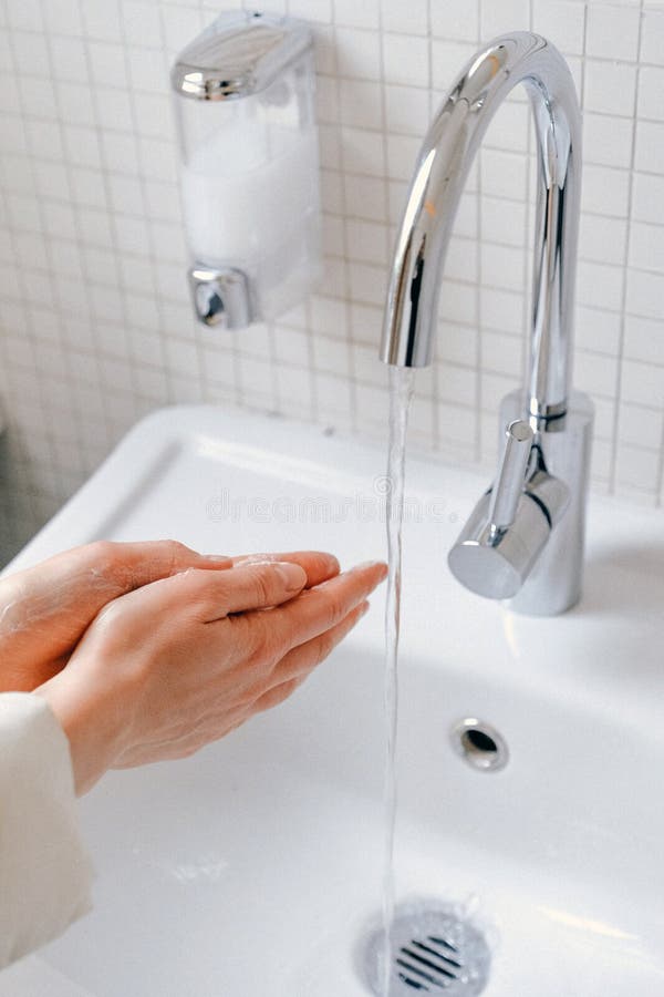 Hands Wash Procedure, Cleaning Hands with Soap from Viruses and ...