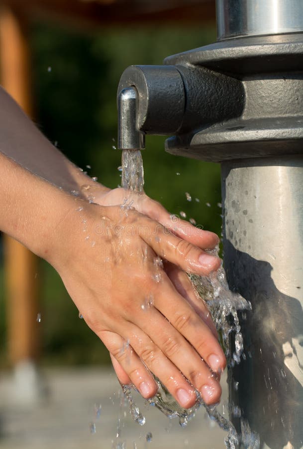 Hands Washing with Clear and Fresh Water Stock Image - Image of pouring ...