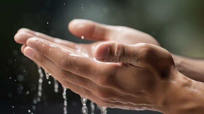 Hands Washing Hands with Water, AI Stock Image - Image of hygiene ...