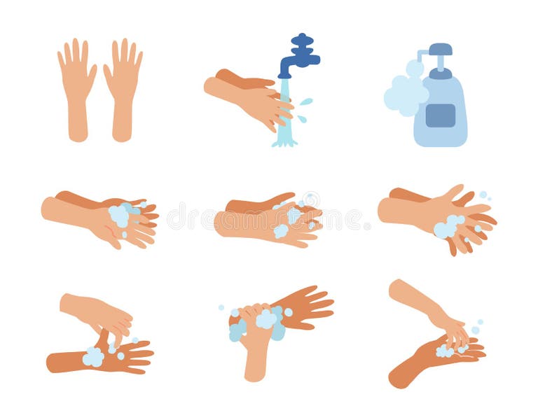 Hand Wash Sequence Stock Illustrations – 17 Hand Wash Sequence Stock ...