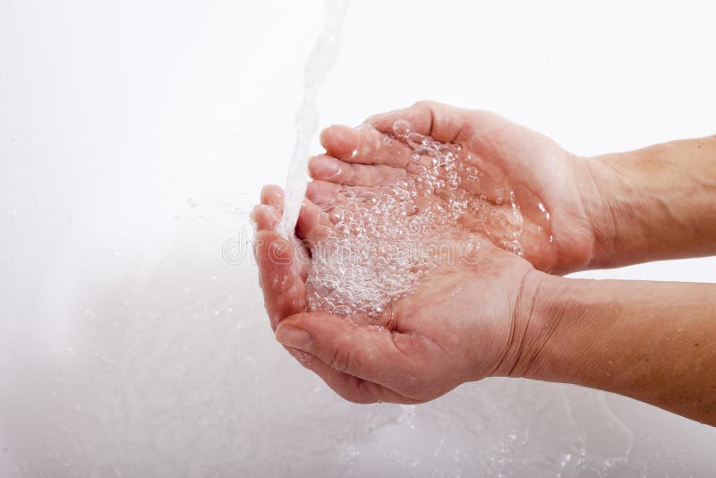 Hands and water. stock image. Image of white, purity - 23073647