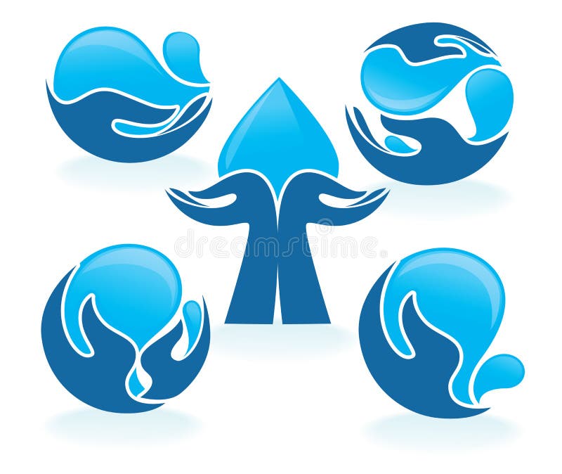 Hands and water stock vector. Illustration of marine - 53694228