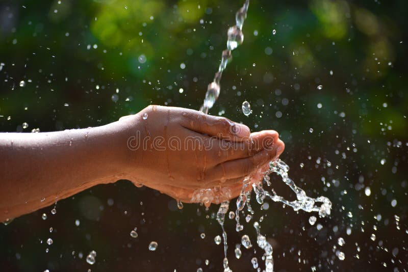 Handful of water. stock photo. Image of handful, nature - 180456950