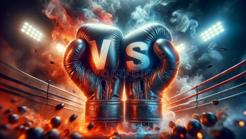 Hands Wearing Boxing Gloves Clash with the Letters VS. the Background ...