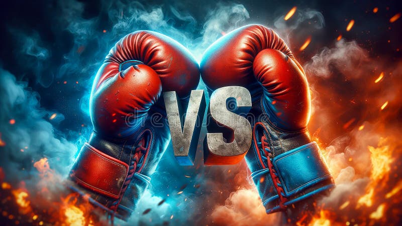 Hands Wearing Boxing Gloves Clash with the Letters VS. the Background ...