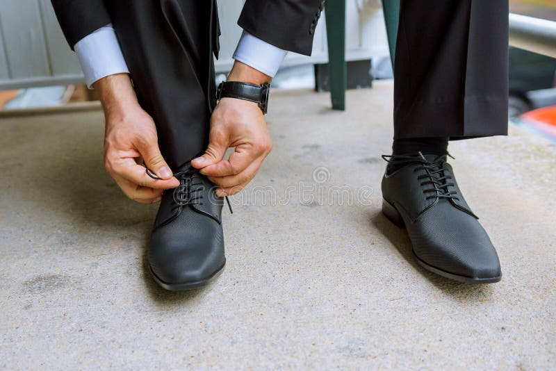 Hands of Wedding Groom Getting Ready Suit Stock Photo - Image of ...