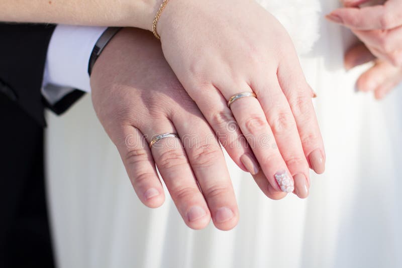 Hands with the Wedding Rings Stock Image - Image of beautiful, bride ...
