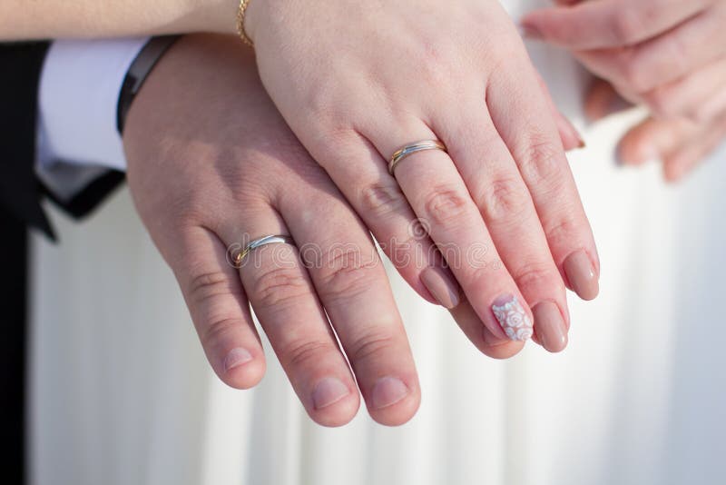 Hands with the Wedding Rings Stock Photo - Image of engagement, love ...