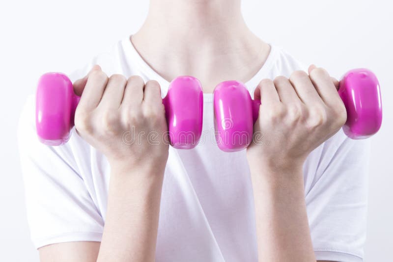 Hands with Weights Exercising Stock Image - Image of activity, training ...