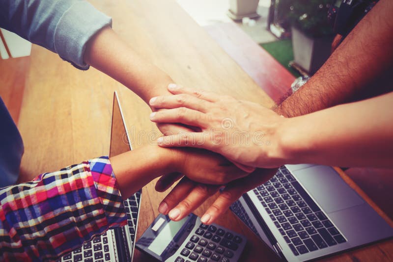 Hands Were a Collaboration Concept of Teamwork Stock Image - Image of ...