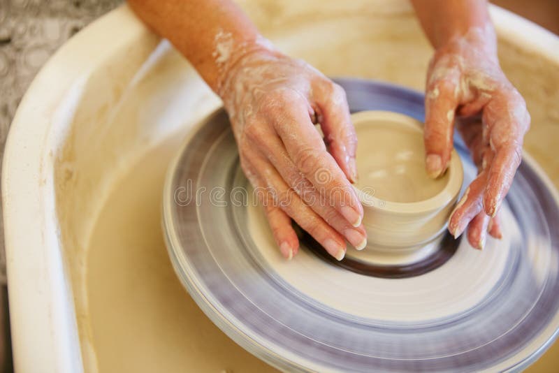 Hands Were Created To Create. a Woman Making a Ceramic Pot in a ...