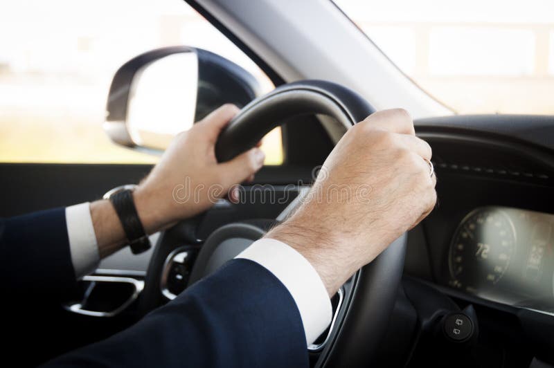 Hands on wheel stock image. Image of auto, odometer, interior - 59627323