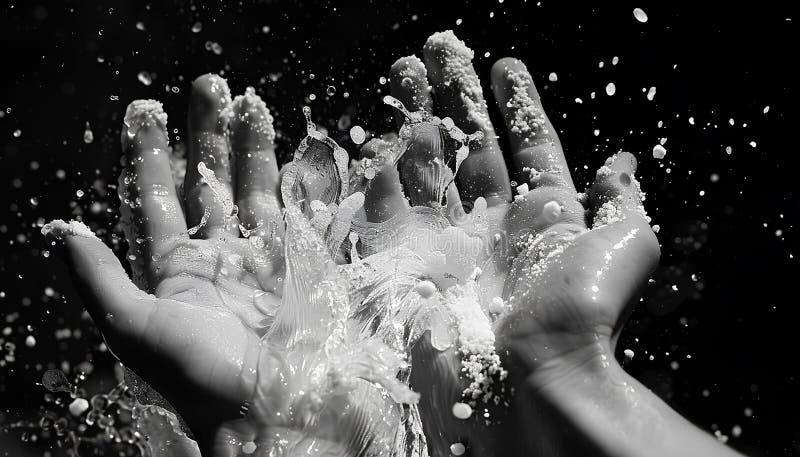 Hands and White Powder Splash Stock Photo - Image of work, flour: 369642524