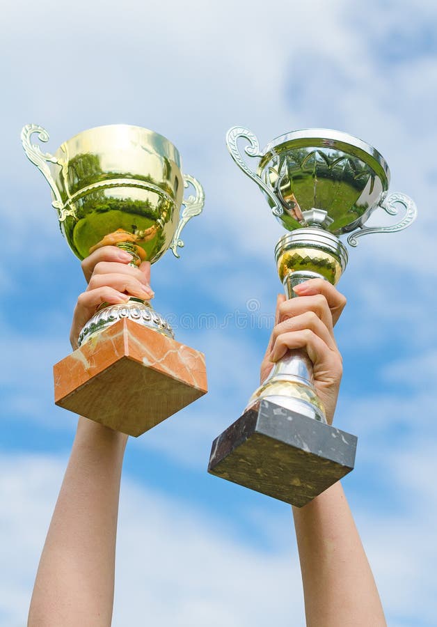 Hand, Trophy and Sky stock photo. Image of hand, award - 181896