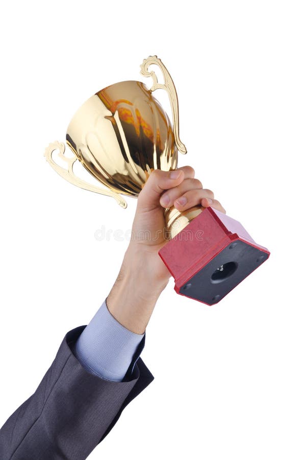 Hands with winners cup stock image. Image of game, receiving - 24346833