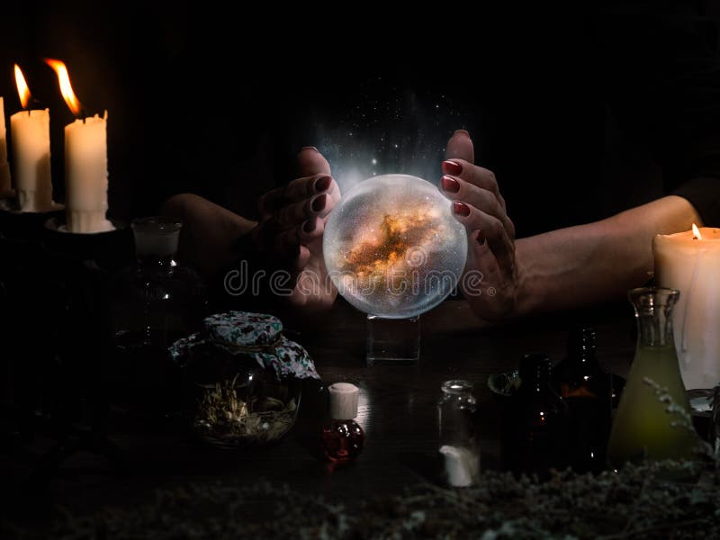 The Hands of Witches, Magic Ball Stock Photo - Image of life, assembly ...