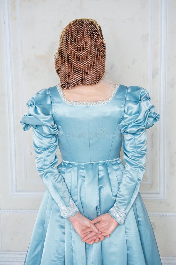 Hands of Woman in Beautiful Medieval Dress Back Pose Stock Image ...