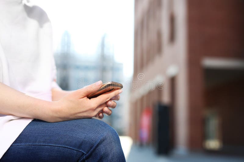 Writing Messages on the Communicator on Your Smartphone Stock Photo ...