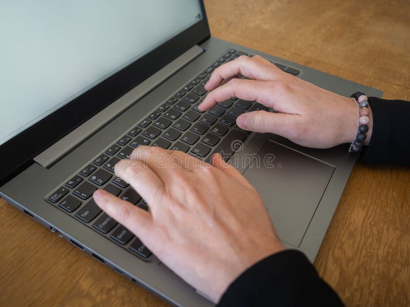 Hands of a Woman Using a Laptop Keyboard Stock Image - Image of ...