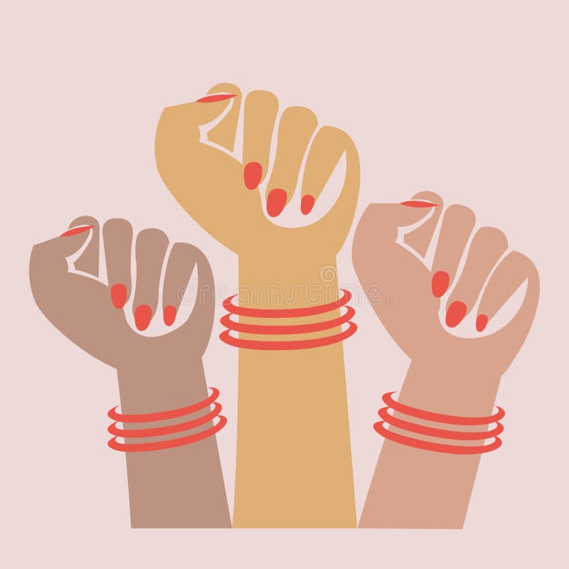 Hands of Woman Wearing Bangles Stock Vector - Illustration of hands ...