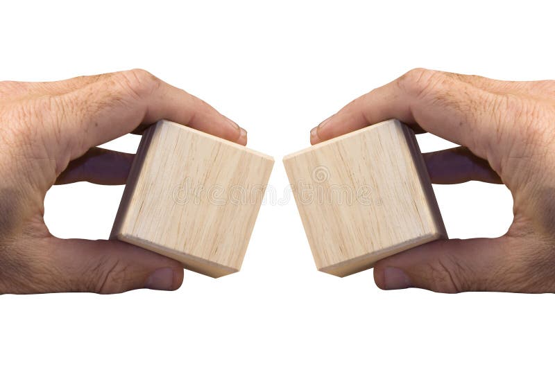 Hands with wooden blocks stock image. Image of hold, male - 3698663
